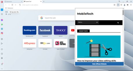 Extensão Mobile Tech - Complementos do Opera