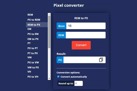 Pixel converter extension - Opera add-ons