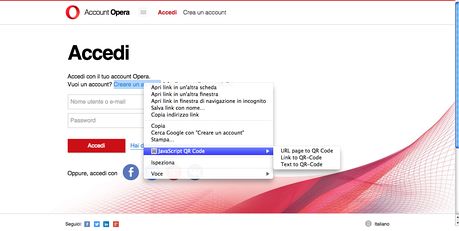 JavaScript QR Code extension - Opera add-ons