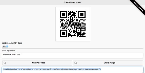 JavaScript QR Code extension - Opera add-ons