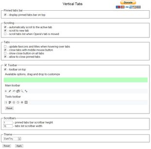 Vertical Tabs 延伸套件 - Opera 外掛程式