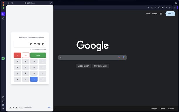 Sidebar Calc 延伸套件 - Opera 外掛程式