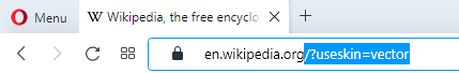 Wikipedia Original Visual Style extension - Opera add-ons