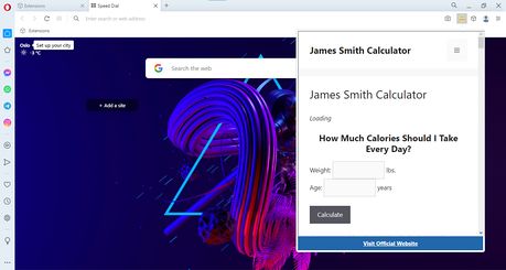 James Smith Calculator extension - Opera add-ons