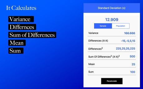 Standard Deviation Calculator extension - Opera add-ons