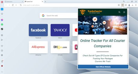 Extensão Track a Courier - Complementos do Opera