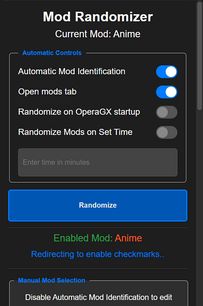 Extensão Mod randomizer - Complementos do Opera