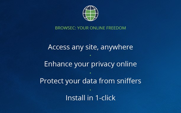 Browsec extension - Opera add-ons