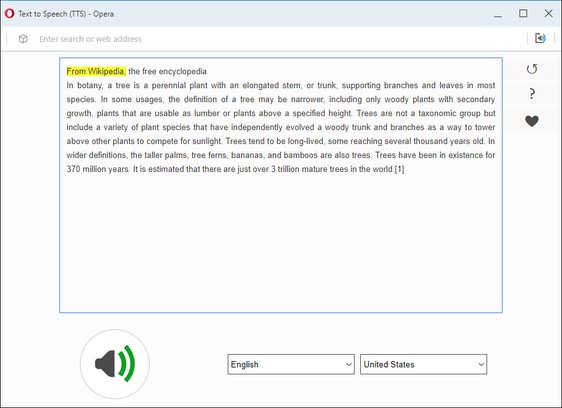 Text to Speech (TTS) extension - Opera add-ons