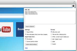 Copy URLs extension - Opera add-ons