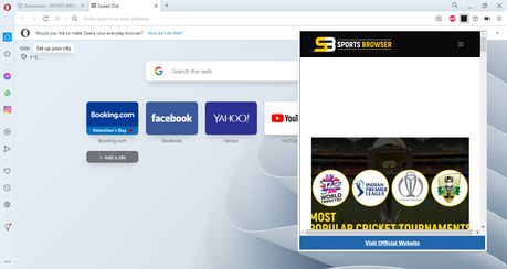SPORTS BROWSER extension - Opera add-ons
