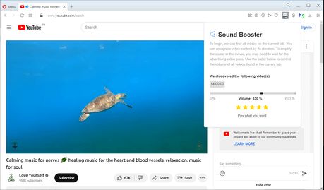 Extensão Sound Booster - Complementos do Opera