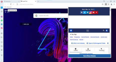 Lab Test Information extension - Opera add-ons