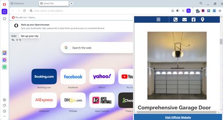 Teamgarage door extension - Opera add-ons