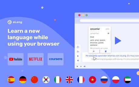 eLang: Translate English Texts, Words, Subs extension - Opera add-ons