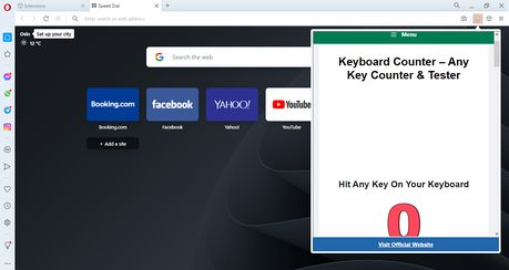 Keyboard Counter extension - Opera add-ons