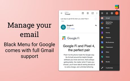 Black Menu for Google™ extension - Opera add-ons