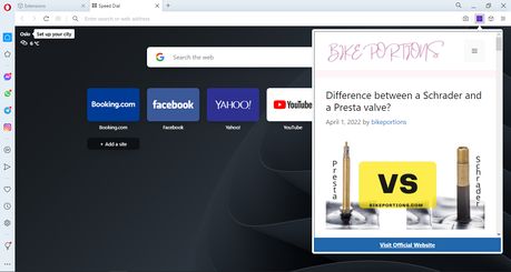 Bike Portion - Reviews extension - Opera add-ons