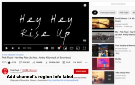 YouTube channel location extension - Plugiciels Opera