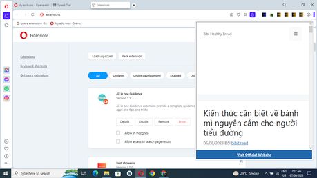 Bibi Healthy Bread extension - Opera add-ons