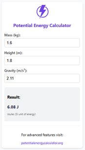 Пашырэнне Potential Energy Calculator - Дадаткі Opera