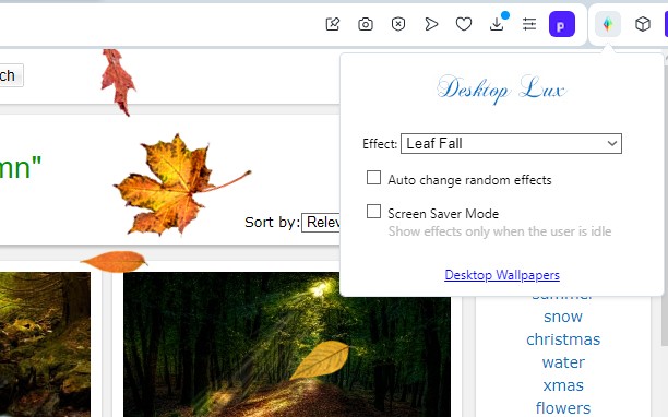 Desktop Lux: Effects extension - Opera add-ons