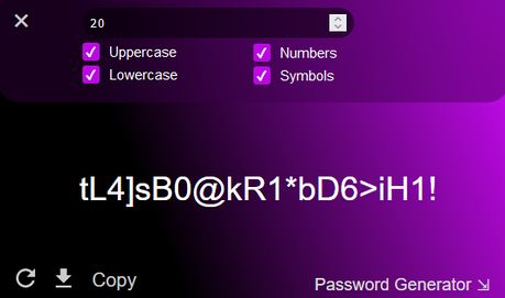 Password Generator extension - Opera add-ons