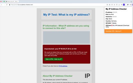 My IP Address Checker: Test IP + IPv6 + VPN ekstenzija - Opera dodaci