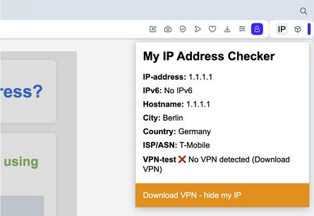 My IP Address Checker: Test IP + IPv6 + VPN ekstenzija - Opera dodaci