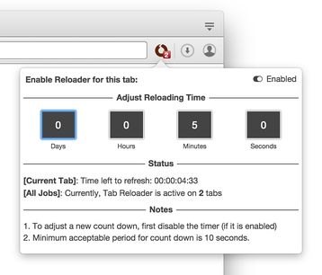 Extensão Tab Reloader - Complementos do Opera