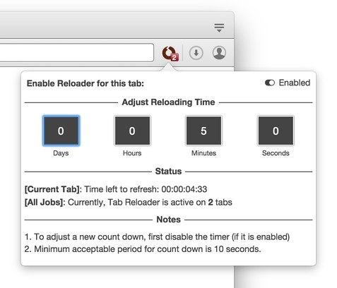 Tab Reloader extension - Opera add-ons