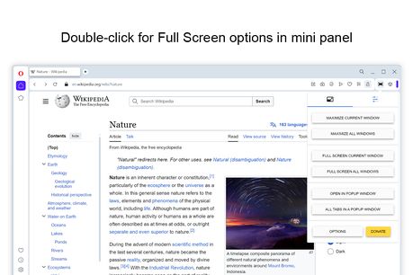 Full Screen extension - Opera add-ons