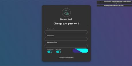 Browser Lock extension - Opera add-ons