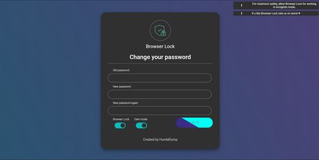 Browser Lock extension - Opera add-ons