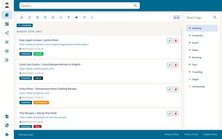 Pinalist - Bookmark manager extension - Opera add-ons