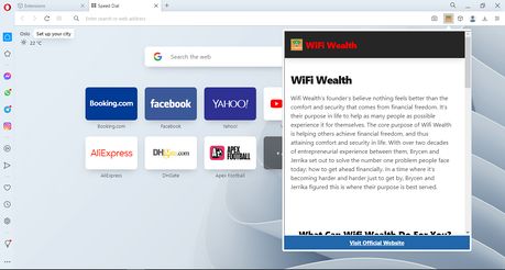 Extensão WiFi Wealth - Complementos do Opera