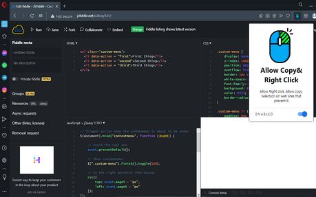 Allow Copy-Right Click extension - Opera add-ons