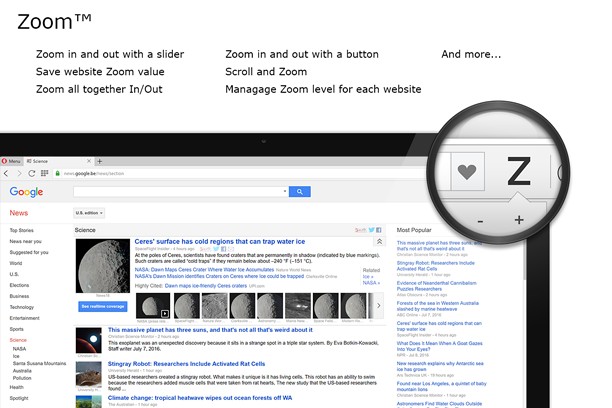Zoom extension - Opera add-ons