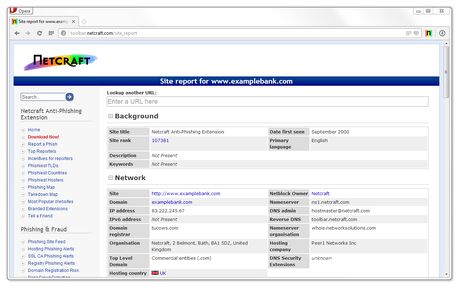 Netcraft Extension extension - Opera add-ons