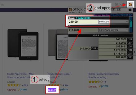 Quick Currency Converter extension - Opera add-ons