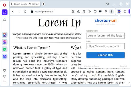 shorten-url : Professional URL shortener extension - Opera add-ons