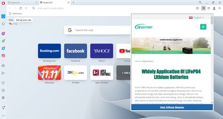 LifePo4GolfCart Battery Application extension - Opera add-ons
