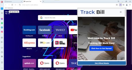 Extensão Track Bill - Complementos do Opera
