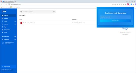 Extensão Box Direct Link Generator - Add-ons Opera
