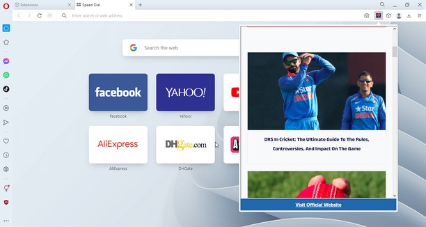 CricMod extension - Opera add-ons