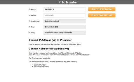 IP to Number extension - Opera add-ons