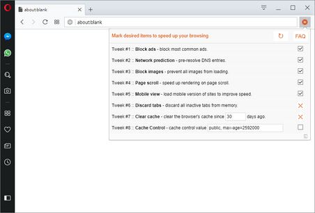 Speed Tweaks extension - Opera add-ons