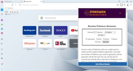 Pokemon Generators extension - Opera add-ons