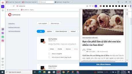 Extensión Stop the puppy crying at night - Complementos de Opera