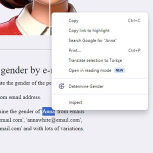 Gender API Determines Gender of Name or E-Mail extension - Opera add-ons